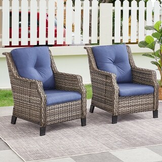 Patio Single Sofa Chairs Outdoor Chairs Set of 2 - Grey - Bed Bath ...