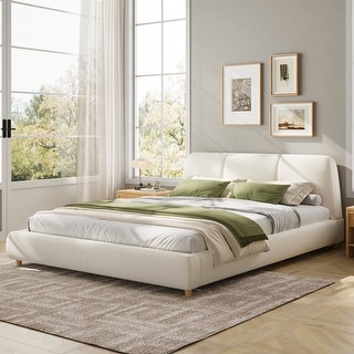Christopher Knight Home- Mitchell Linen Blend Upholstered Bed Frame ...