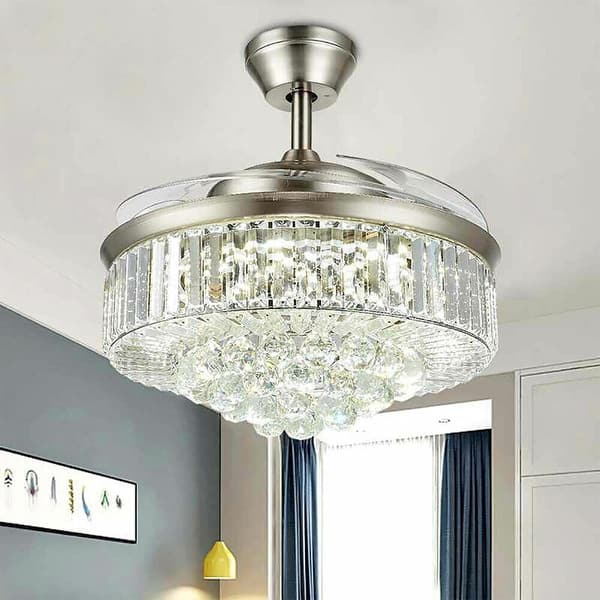 Modern Ceiling Fan LED Chandelier Fan Light Remote 3 Color Change - 42 ...