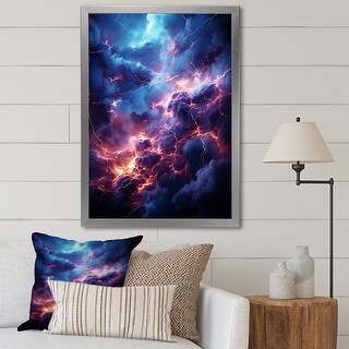 Designart "Lightning Ethereal Lightning III" Lightning Framed Wall Art ...