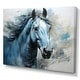 Designart "Blue Horse Vibrant Blue Equine I" Animals Wall Art Prints ...