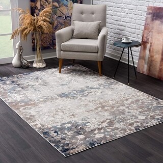 2' x 13' Navy and Beige Distressed Vines Runner Rug - 2x13 - Bed Bath ...