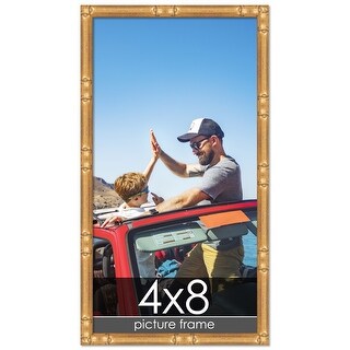 4x8 Frame Gold Bamboo Solid Wood Picture Frame with UV Acrylic, Foam ...