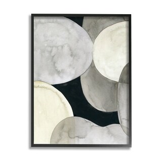 Stupell Collage of Circular Shapes Opaque Layered Arrangement Framed ...