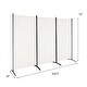 6-Foot 3-Panel Room Divider with Sturdy Hinges and Steel Base - 8.5 ft ...