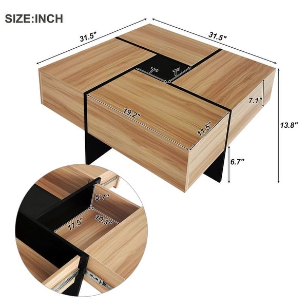 Extendable Sliding Tabletop Coffee Table, Brown - Bed Bath & Beyond ...