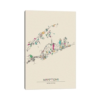 iCanvas "The Hamptons, Long Island Map" by Ayse Deniz Akerman Canvas ...