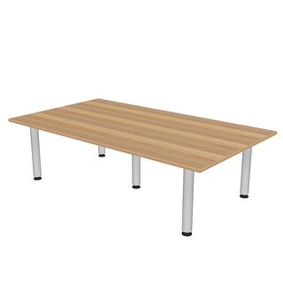 7Ft Rectangle Conference Room Table Power And Data Silver Post Legs ...