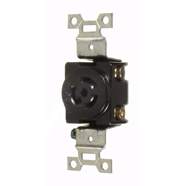 15 AMP Round Black Electrical Receptacle Plastic-Aluminum American ...