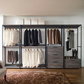 Veronica Wood and Metal Walk-in Closet System - Bed Bath & Beyond ...