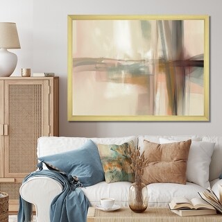 Designart "Simplicity Vintage Pink Minimalism" Abstract Painting Framed ...