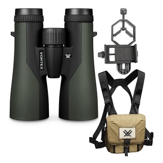 Vortex 12x50 Crossfire HD Binoculars w/Glasspak Haness & Smartphone ...