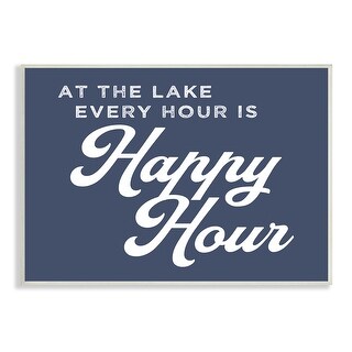Stupell Ever Hour's Happy Hour Nautical Lake Sign Wood Wall Art - Blue ...