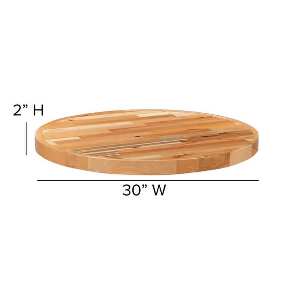 Round Butcher Block Style Table Top - Restaurant Table Top - Overstock ...