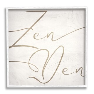 Stupell Zen Den Phrase Minimal Rustic Cursive Typography Framed Wall ...