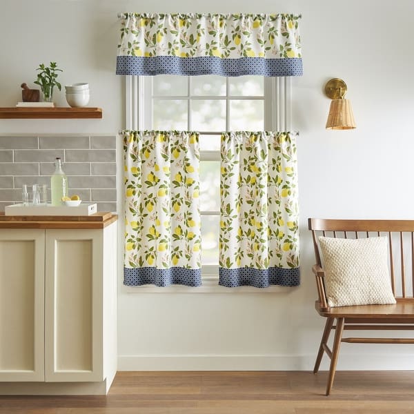 Martha Stewart Lemons 3pc Valance & Tiers Set - Bed Bath & Beyond ...