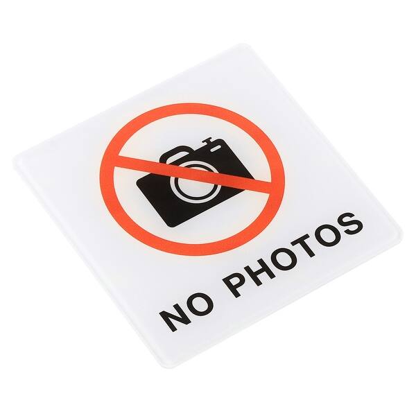 No Photos Sign Adhesive Indoor Outdoor Label Wall Mount Sticker - White ...