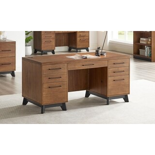 Modern Wood Double Pedestal Executive Desk, Writing Table, Office Desk ...