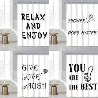 JK&D Cute Text Bathroom Shower Curtain - Bed Bath & Beyond - 37257588