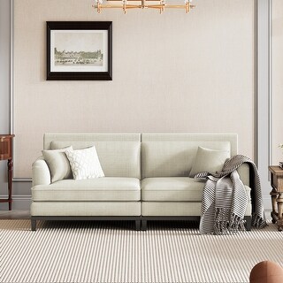 Classic Polyester Sofa, Wooden Legs, Rolled Arms - Bed Bath & Beyond ...