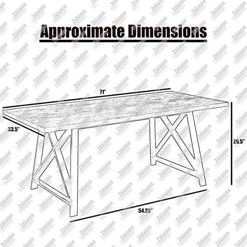 Dark Wood Industrial Mid Century Modern Steel Frame Metal Leg Dining ...