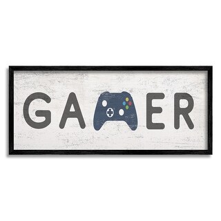 Stupell Gamer Typography Kids' Video Game Controller Sign Framed Wall ...