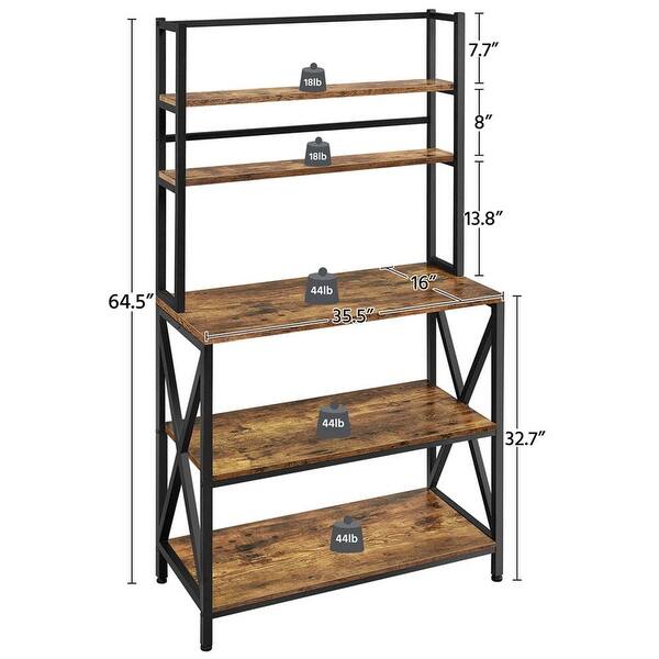 5-Tier Baker's Rack with Storage Shelf and Adjustable Feet - Bed Bath ...