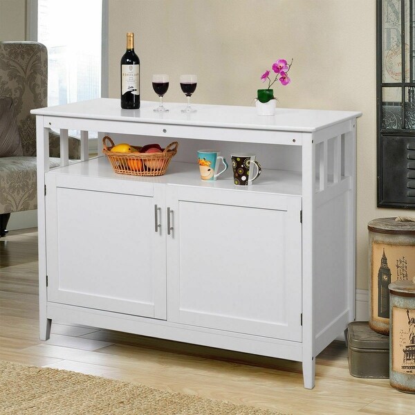Modern Wooden Kitchen Storage Cabinet 44.9 x 20.1 x 35.8 L x W x H White