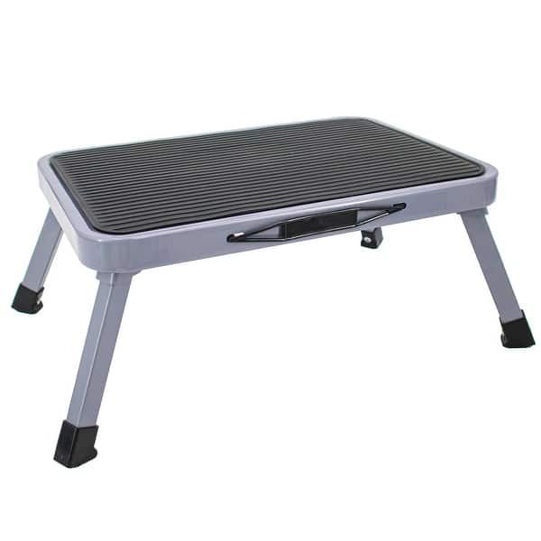 Metal Step Stool - Portable Folding Foot Stool - Non-Slip, Compact ...