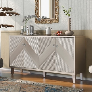 Light Luxury Style Storage Cabinet with Adjustable Shelves, 4 Doors ...