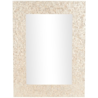 Mother of Pearl Shell Handmade Mosaic Room Wall Mirror - Cream - Roche ...