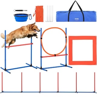 Dog Agility Training Equipment, 4 PCS Set with Adjustable High Hurdles ...