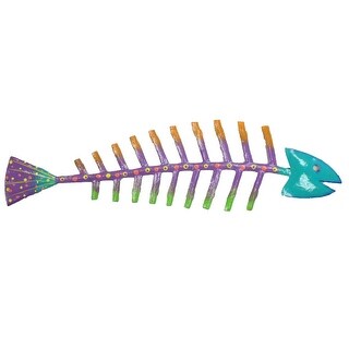 Handcrafted Tropical Fishbones Haitian Metal Art Teal - Multi - Bed ...