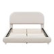 Curved Design Teddy Fleece Upholstered Platform Bed Frame - Bed Bath ...