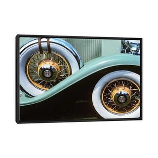 iCanvas "1920s-30s Front Wheel And Spare Tire On Aqua Green Antique ...