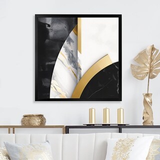 Designart "Marble Painting Shapes" Abstract Marble Framed Wall Art For ...