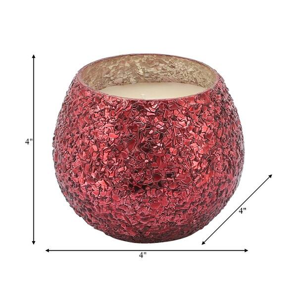 4"H 4" Diameter Red Crackled Glass by Liv & Skye Candle 11oz Frasier ...