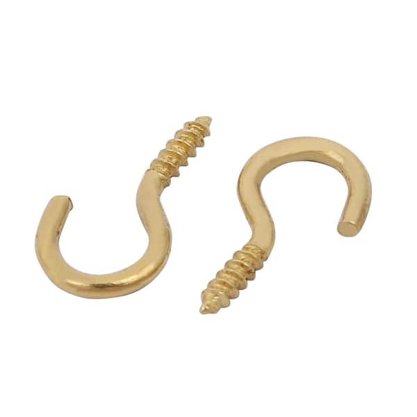 1.9mm Dia Thread 16mm Length Self-Tapping Screw Hook 50pcs - Gold Tone ...
