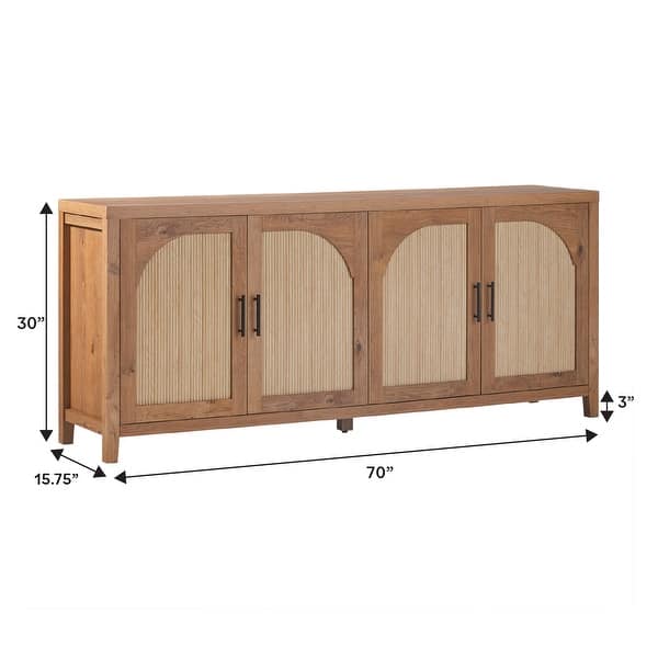 Walker Edison Modern 70-inch Reeded Sideboard with Arched Doors - Bed ...