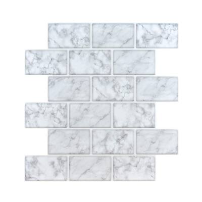 Marble Look Peel and Stick Subway Tile (Thicker Design) - Overstock ...