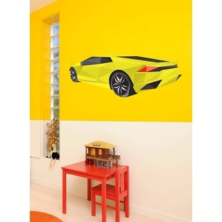 Hyper Car Polygonal Wall decal, Sport Car Polygon Modern wall art ...