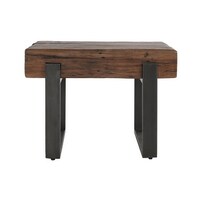 Classic Home Duarte 30" Industrial Reclaimed Solid Wood End Table - Bed ...