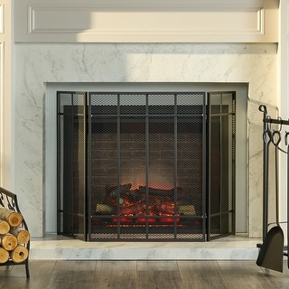 Capaum Modern Iron Fireplace Screen by Christopher Knight Home - 30.00 ...