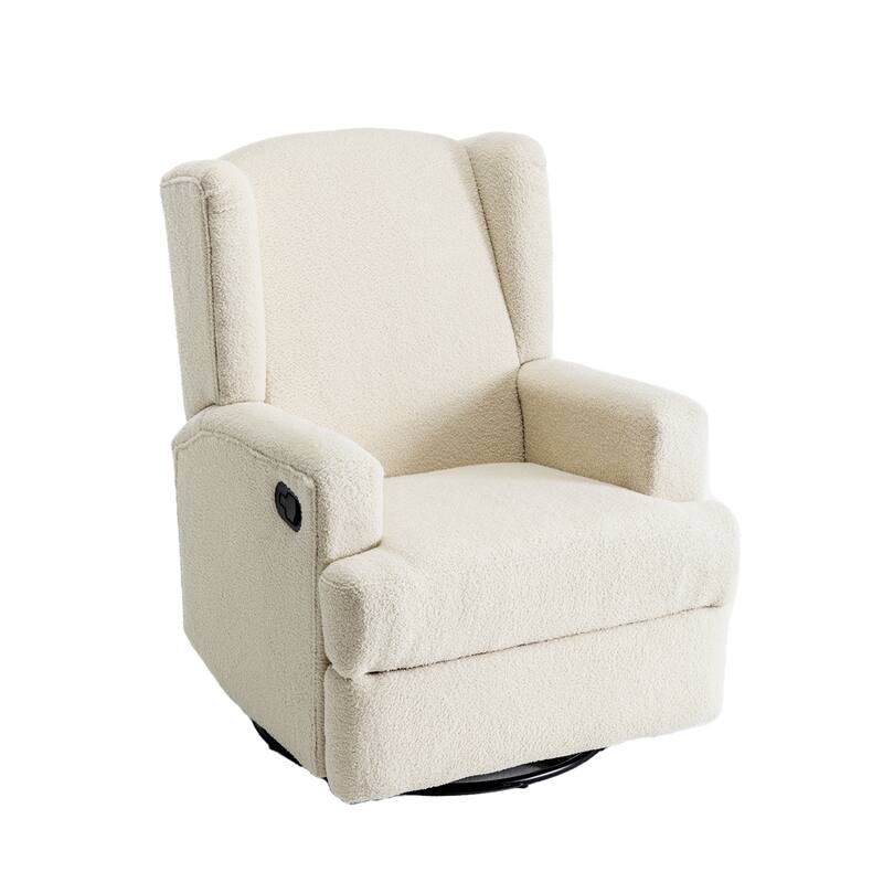 31'' W Wingback Manual Glider Swivel Rocker Recliner Nursery Chair - On ...
