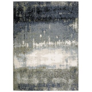 Istres Blue/Green Abstract Area Rug - Bed Bath & Beyond - 34848700