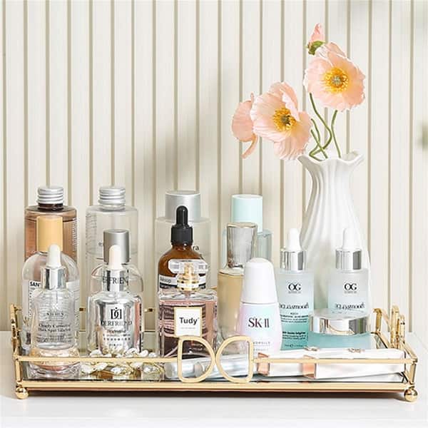 mirrored dressing table tray