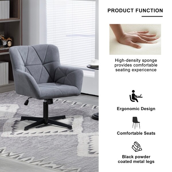 Modern Velvet Swivel Desk Chair No Wheels Comfy Task Chair with Metal Legs for Home Office Living Room Bed Bath Beyond 41821220