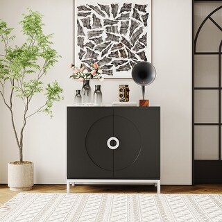 Modern Simple Storage Cabinet with Metal Leg Frame - Bed Bath & Beyond ...