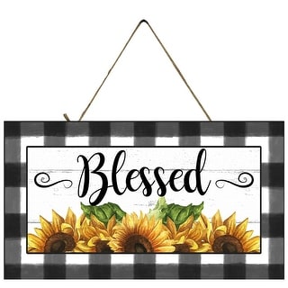 Sunflower Blessed Printed Handmade Sign 10" x 5" - Bed Bath & Beyond ...