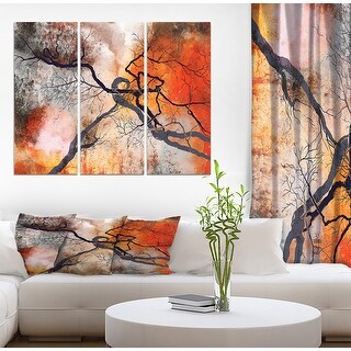 Designart "Surrealistic trees with red sun" Contemporary Art on Wrapped ...